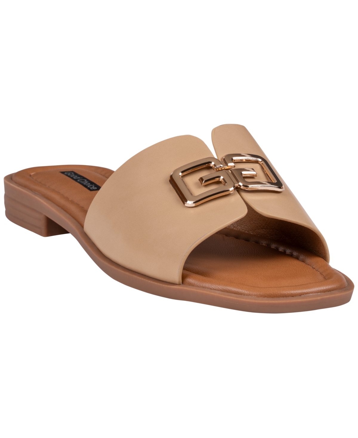 Click here for Gc Shoes Womens Square Toe Flat Sandals - Tan prices