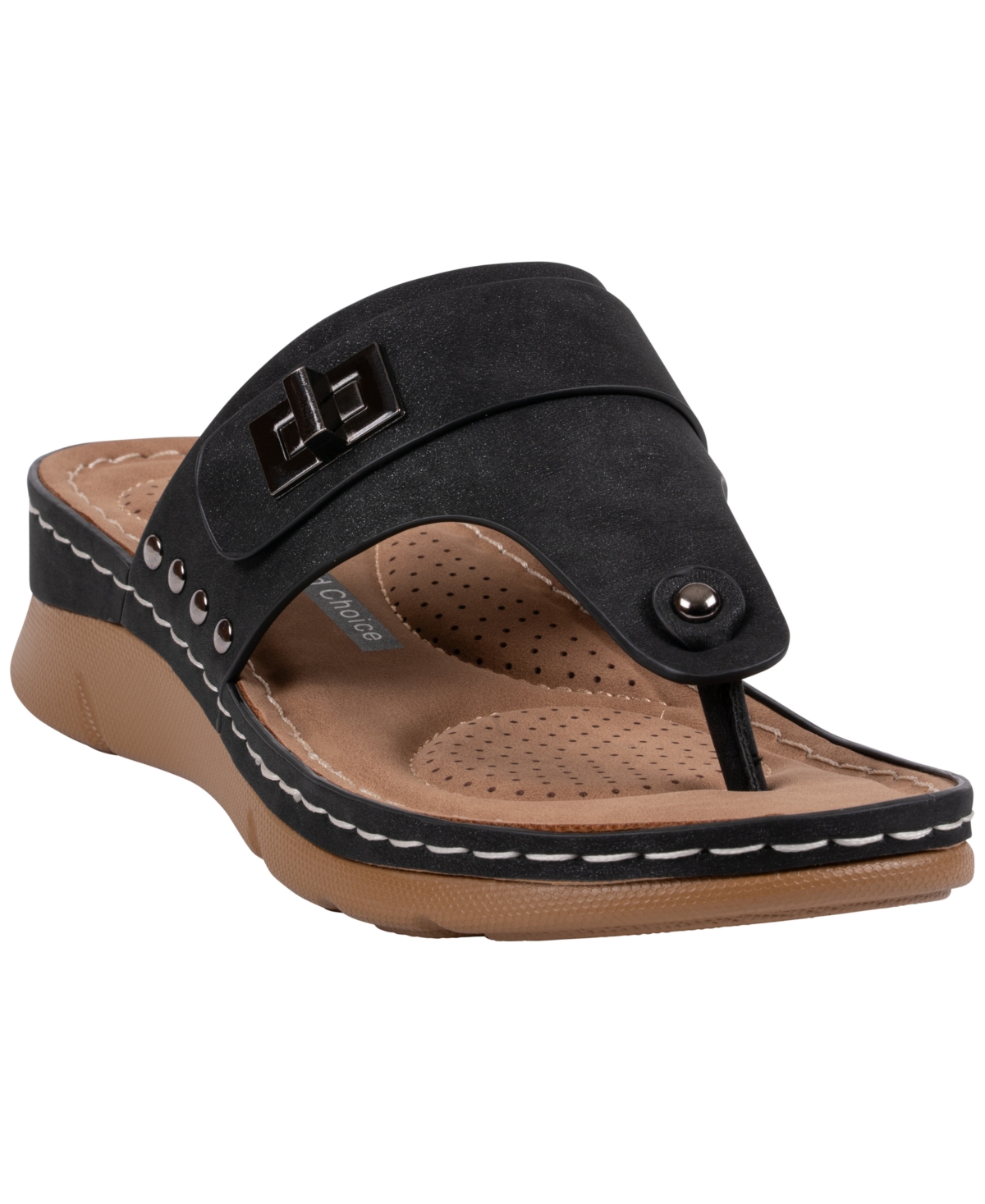 Click here for Gc Shoes Womens Slip-On Flat Sandals - Black prices