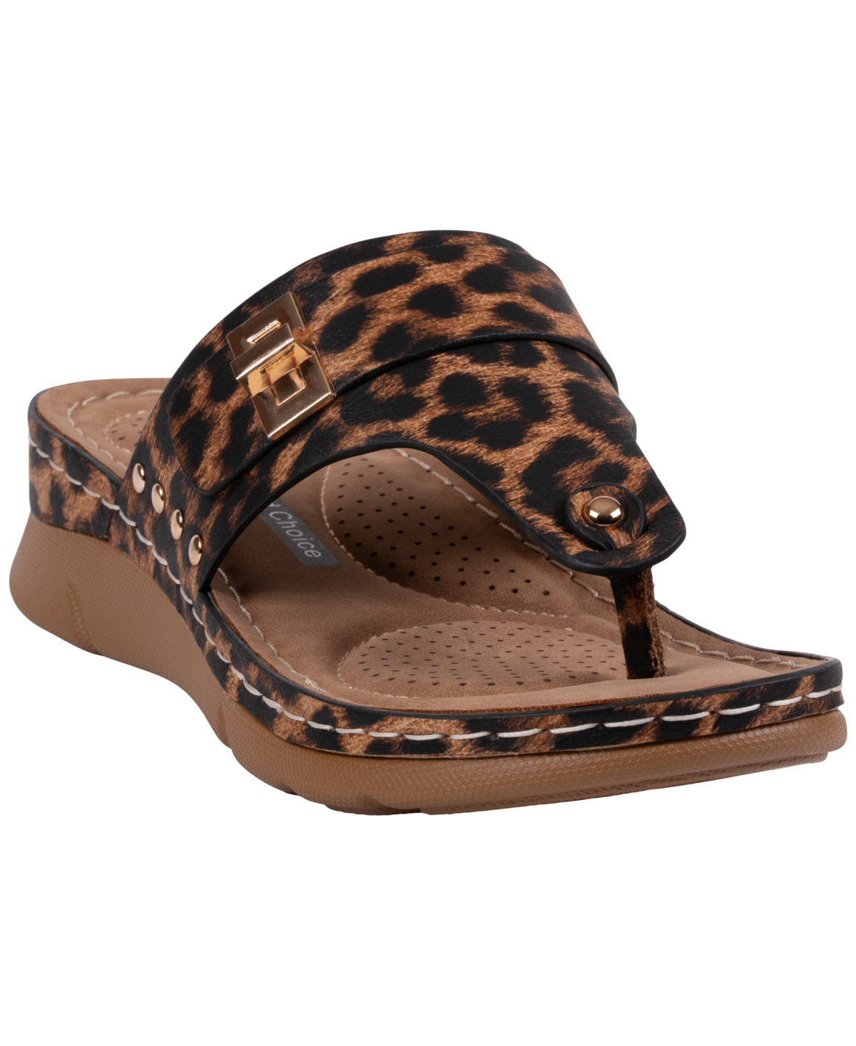 Click here for Gc Shoes Womens Slip-On Flat Sandals - Leopard prices