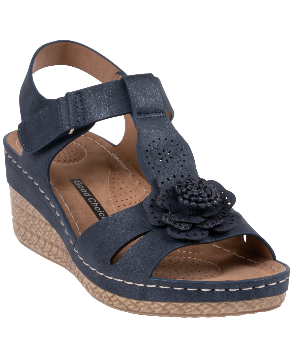 Click here for Gc Shoes Womens Round Toe Sandals - Navy prices