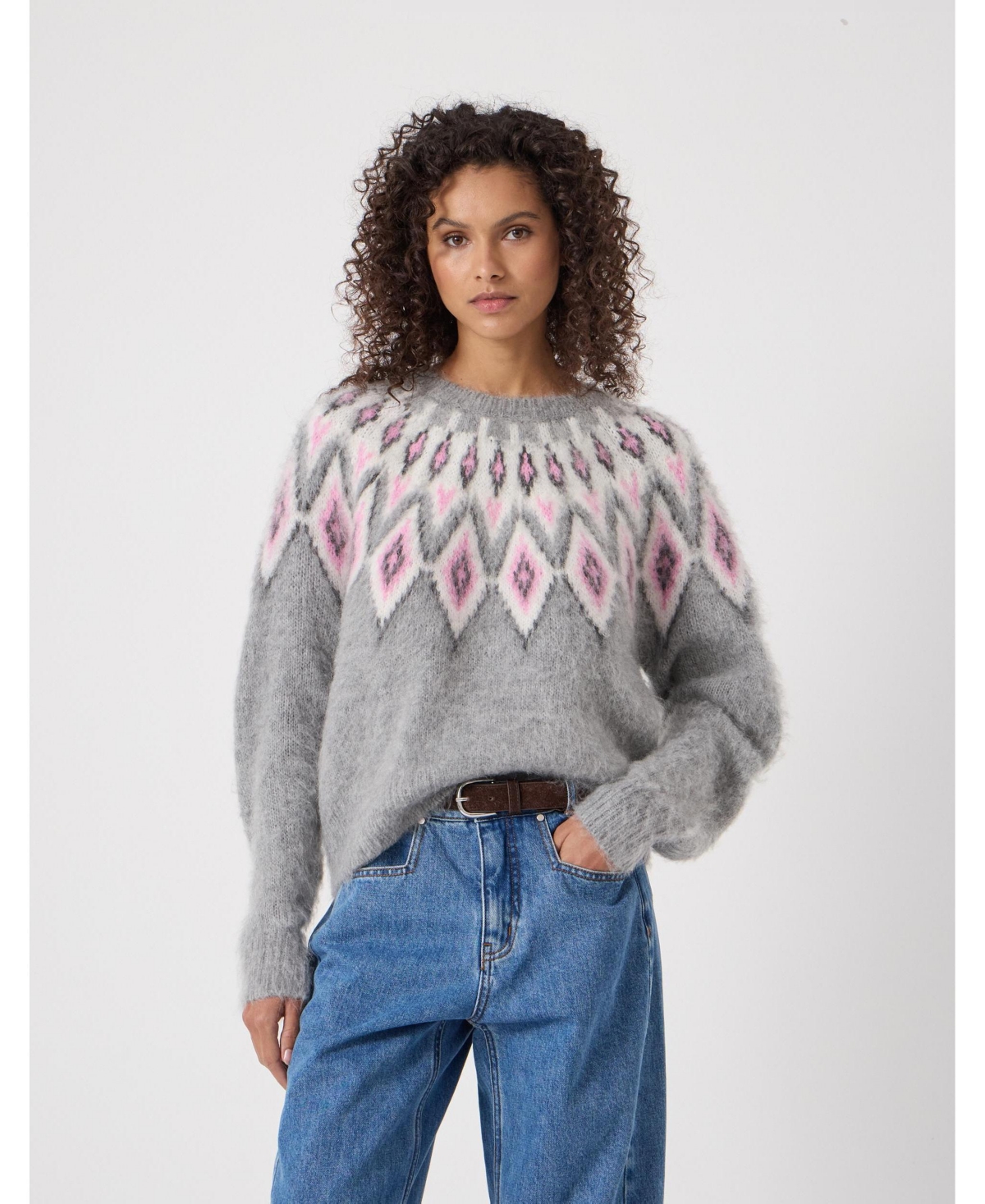 Click here for Hush Womens Brushed Fair Isle Mohair Blend Sweater... prices