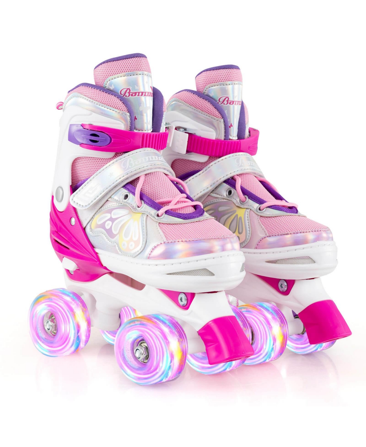 Click here for Costway 4 Sizes Adjustable Quad Skates with Light-... prices