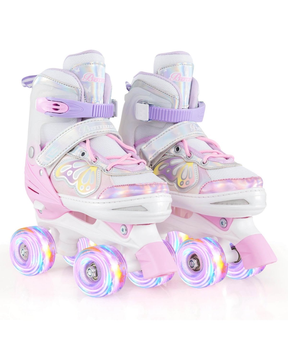 Click here for Costway 4 Sizes Adjustable Quad Skates with Light-... prices