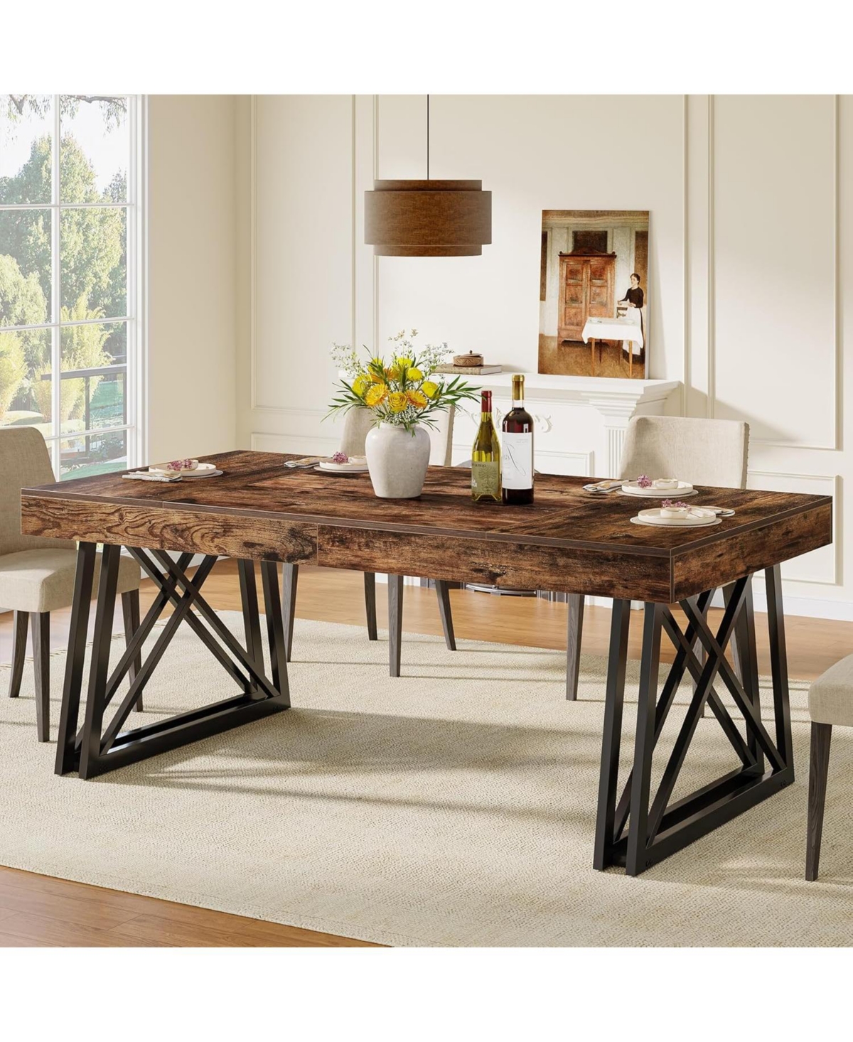 Click here for Tribesigns Farmhouse Kitchen Table with Metal Fram... prices