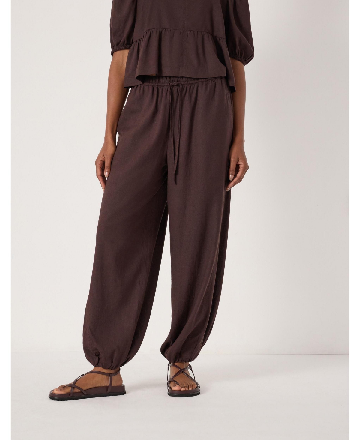 Click here for Hush Womens Tove Linen Balloon Beach Pants - Dark... prices