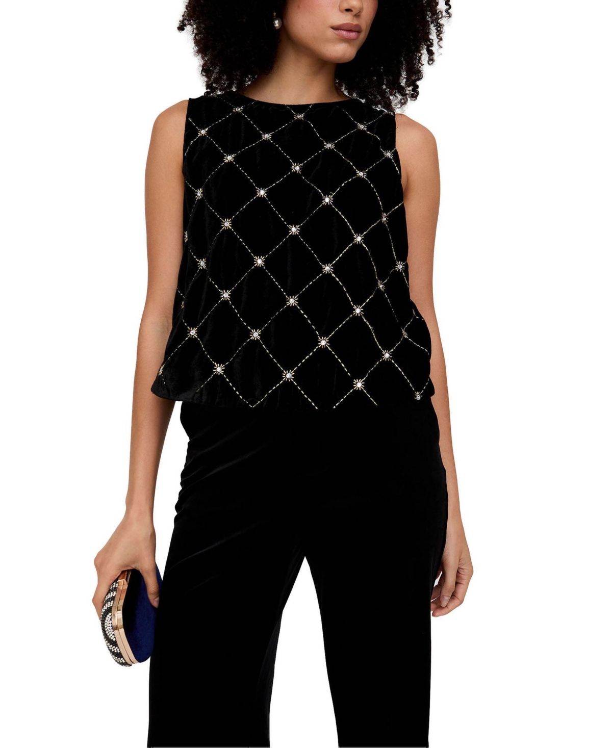 Click here for Lily and Lionel London Womens Chiva Beaded Velvet... prices