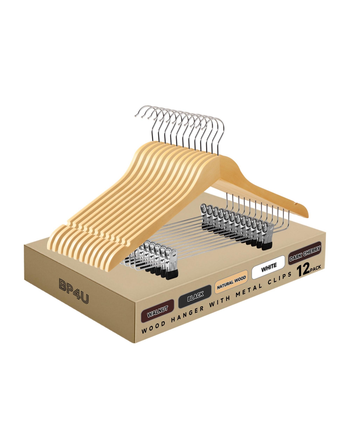 Click here for BP4U Premium Wooden Clothes Hangers with Swivel Ho... prices