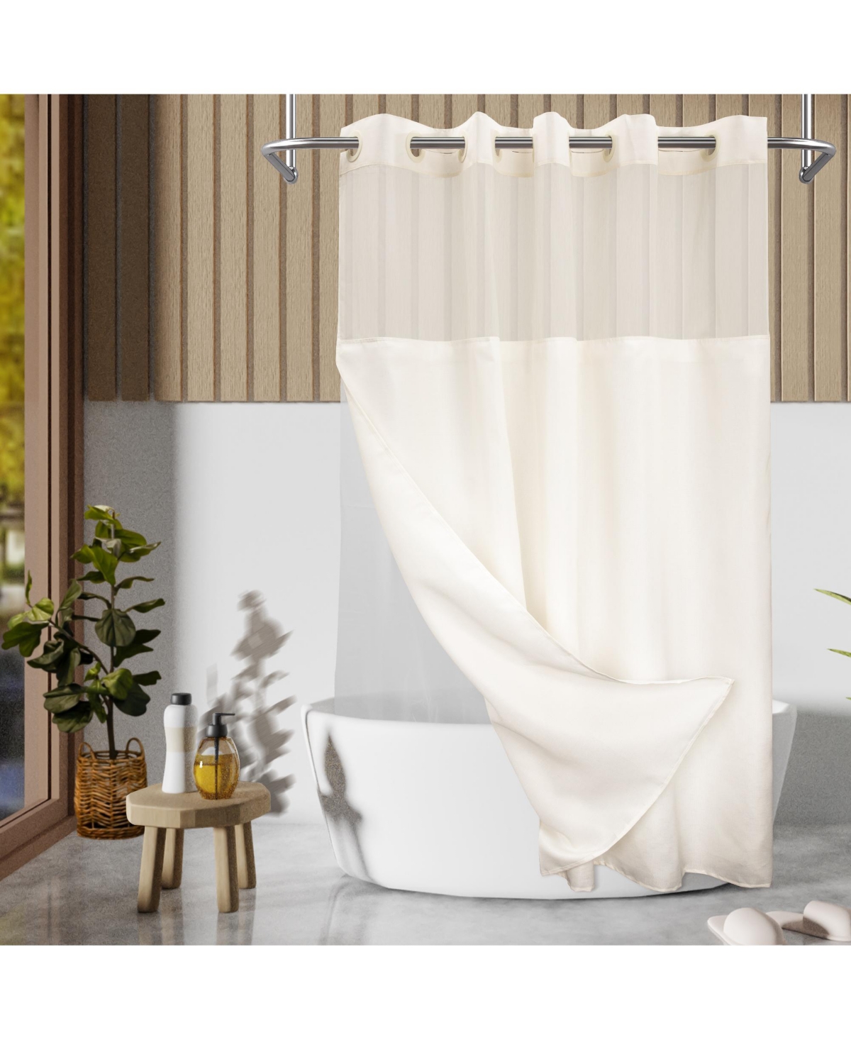 Click here for Awesome Home Slub Texture Shower Curtain with Snap... prices