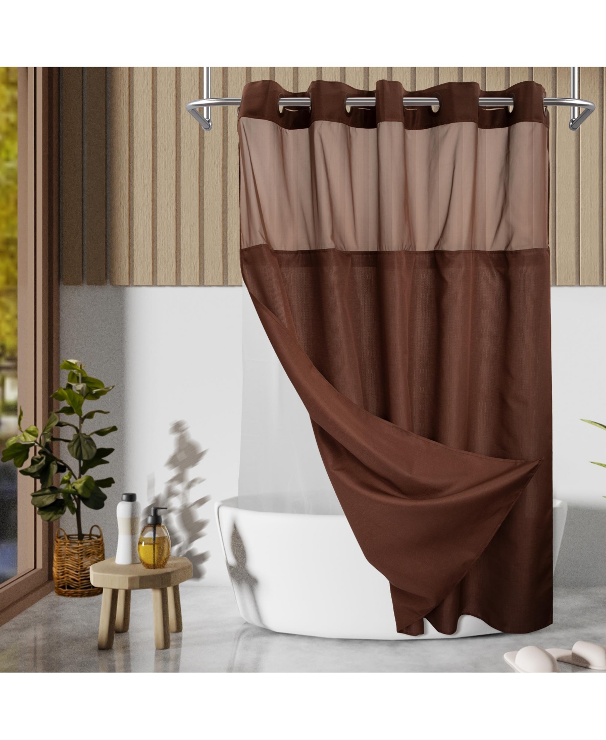 Click here for Awesome Home Slub Texture Shower Curtain with Snap... prices