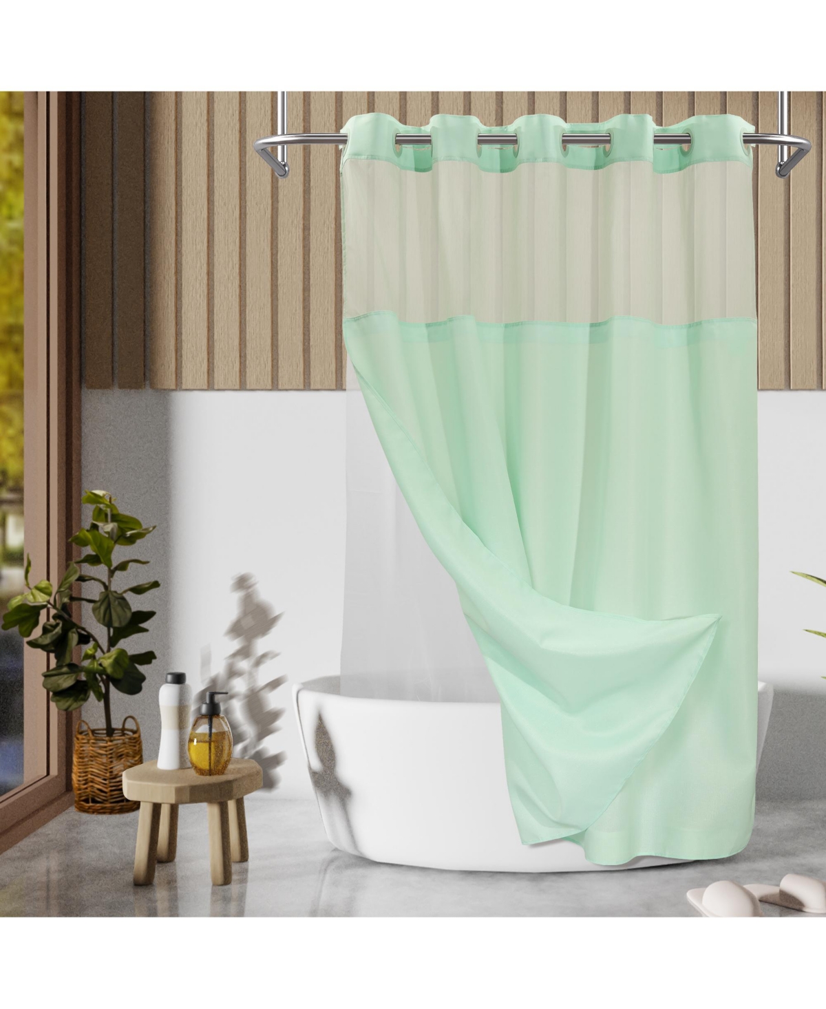 Click here for Awesome Home Slub Texture Shower Curtain with Snap... prices