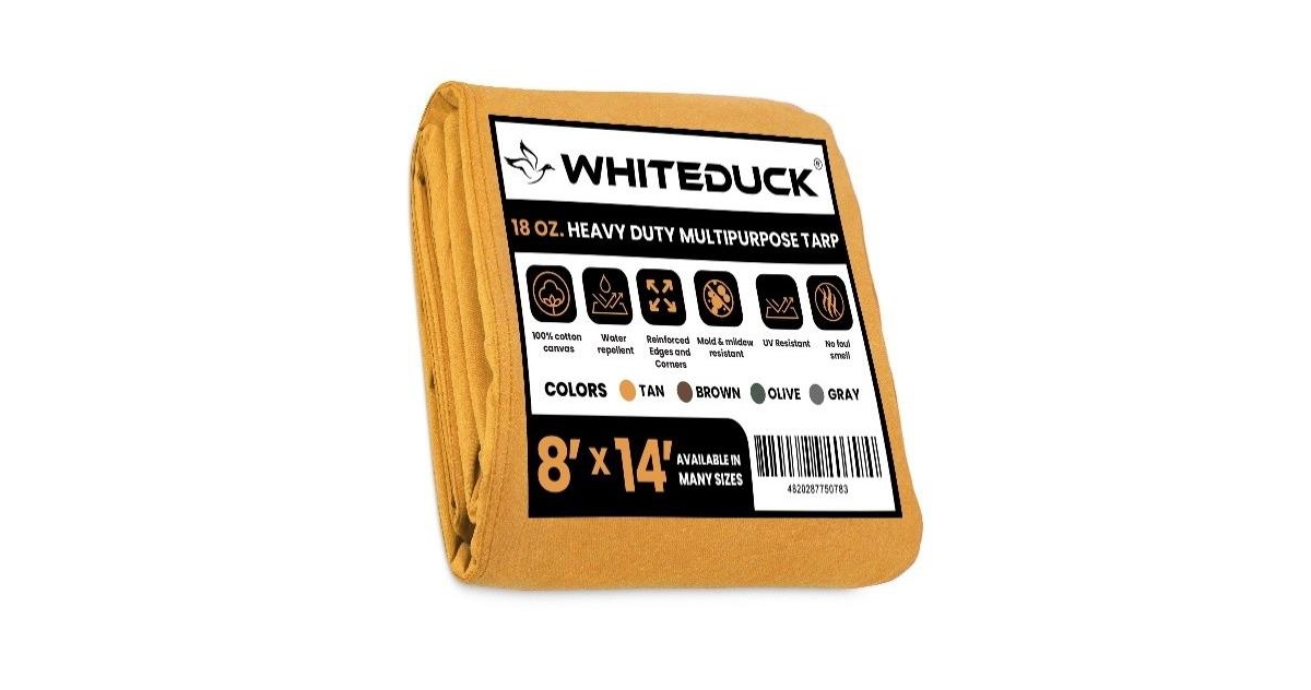 Click here for White Duck Outdoors 18 oz. Canvas Tarp 8x14 Tan prices