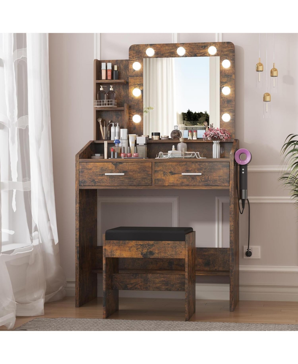 Click here for gaomon Vanity Desk with Mirror and Lights  Makeup... prices
