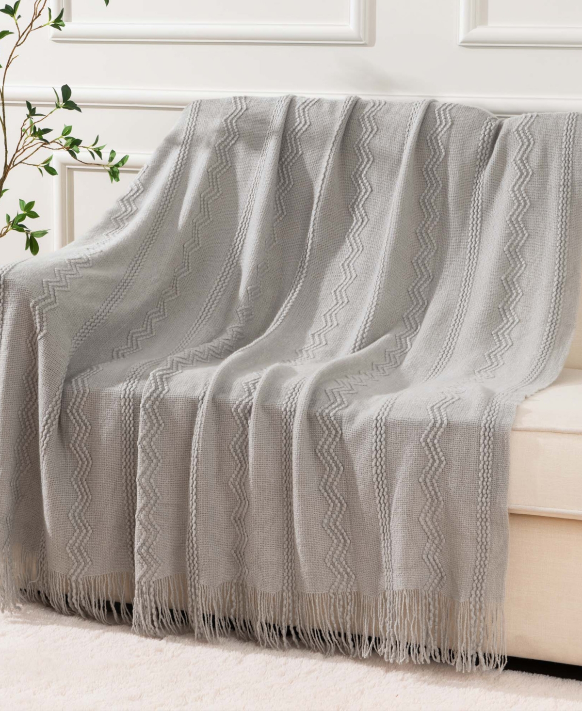 Click here for Battilo Texture Triple Zig-Zag Lightweight Throw... prices