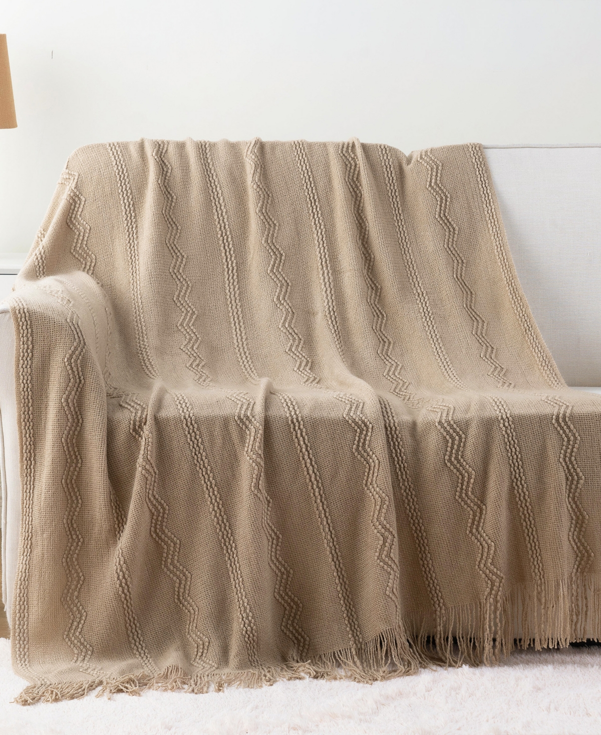 Click here for Battilo Texture Triple Zig-Zag Lightweight Throw... prices