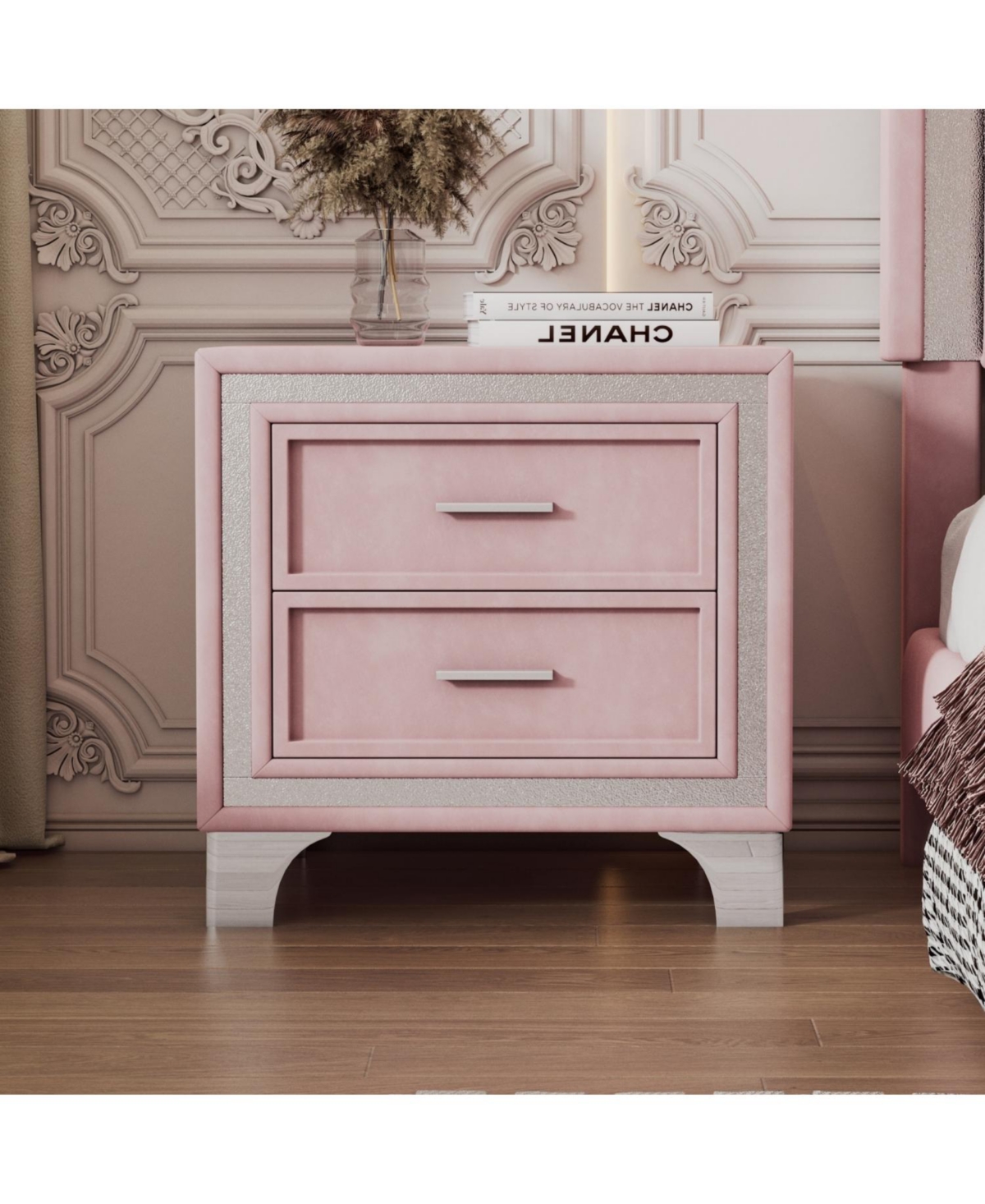 Click here for Streamdale Furniture Mid-Century Velvet Nightstand... prices