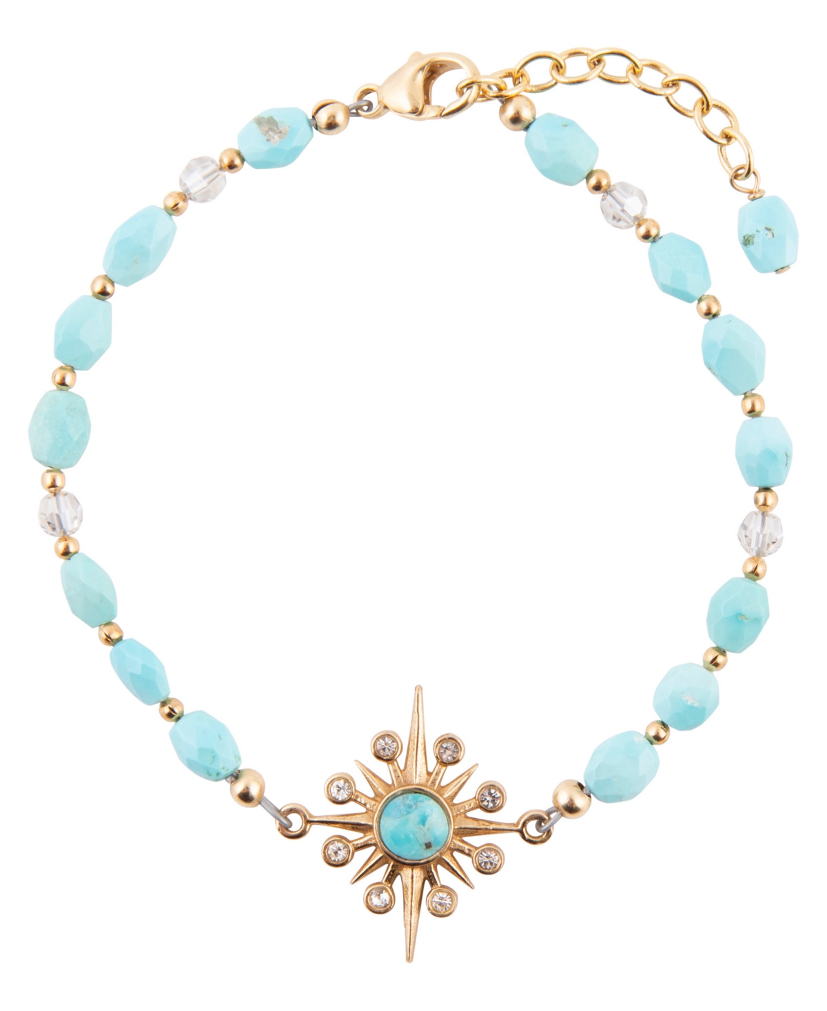 Click here for Barse Celestial Blue Turquoise Golden Beaded Brace... prices