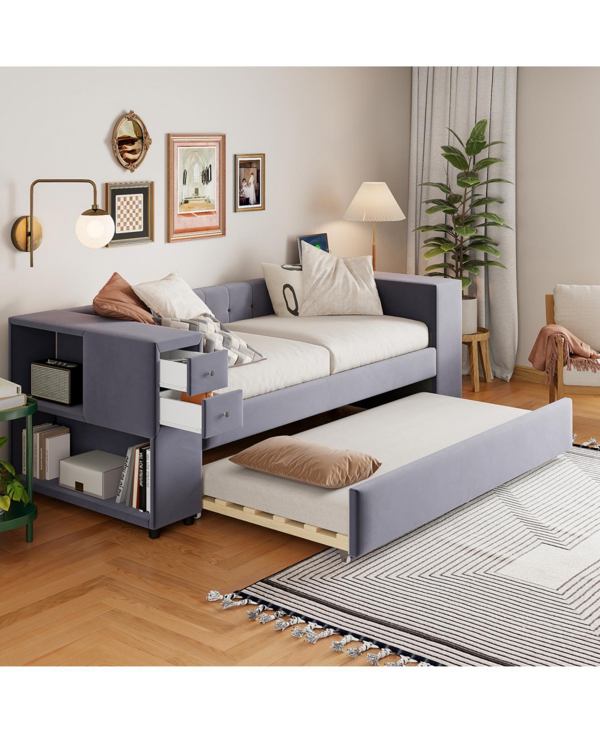 Click here for Streamdale Furniture Twin Upholstered Bed with Sto... prices