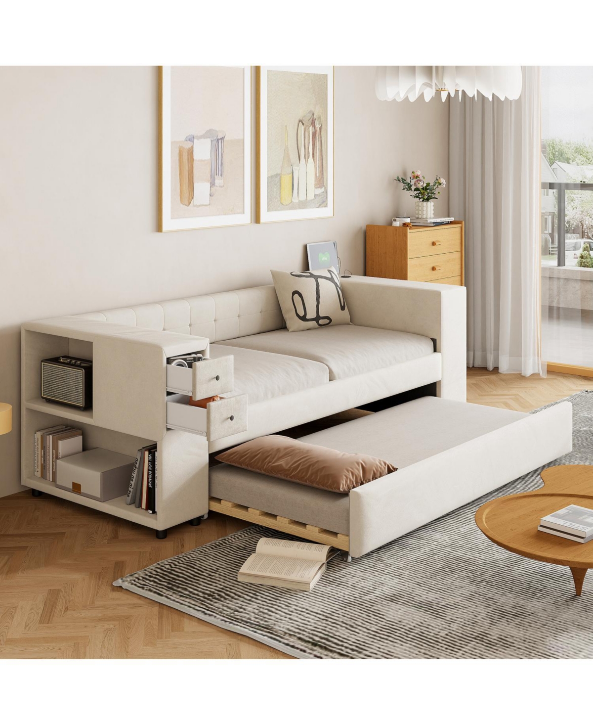 Click here for Streamdale Furniture Twin Upholstered Bed with Sto... prices