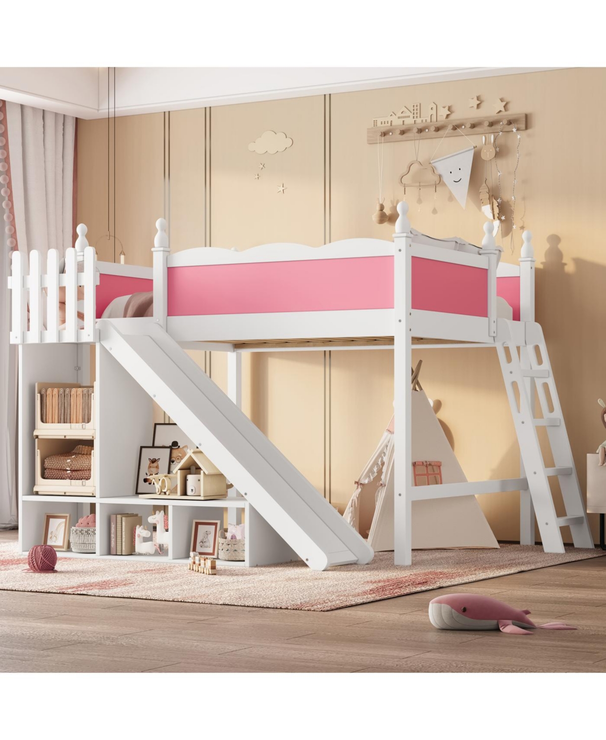 Click here for Streamdale Furniture Full Loft Bed with Storage Sh... prices