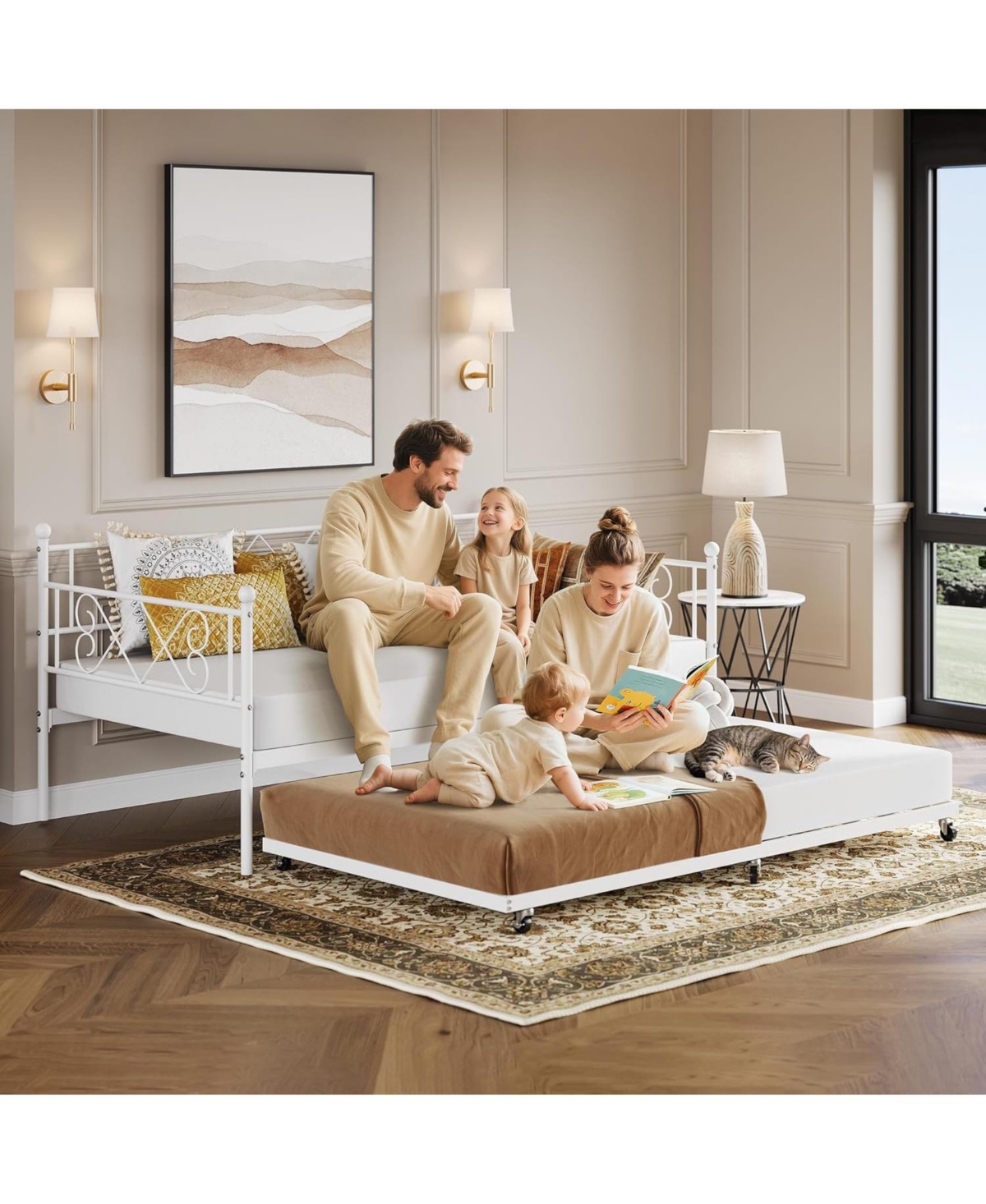 Click here for gaomon Twin Metal Daybed with Trundle   Durable St... prices