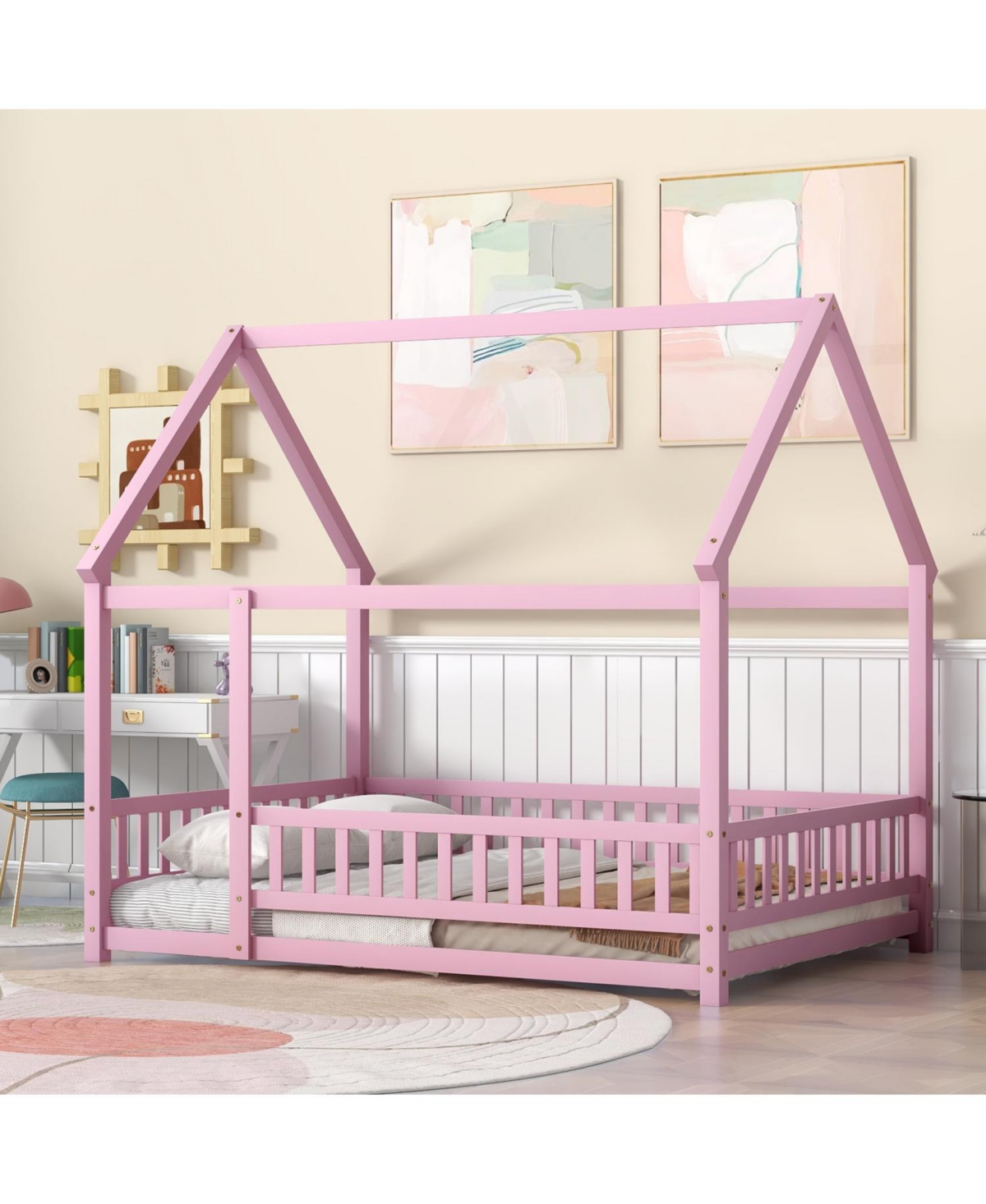Click here for Streamdale Princess Loft Bed with Fence Guardrails... prices