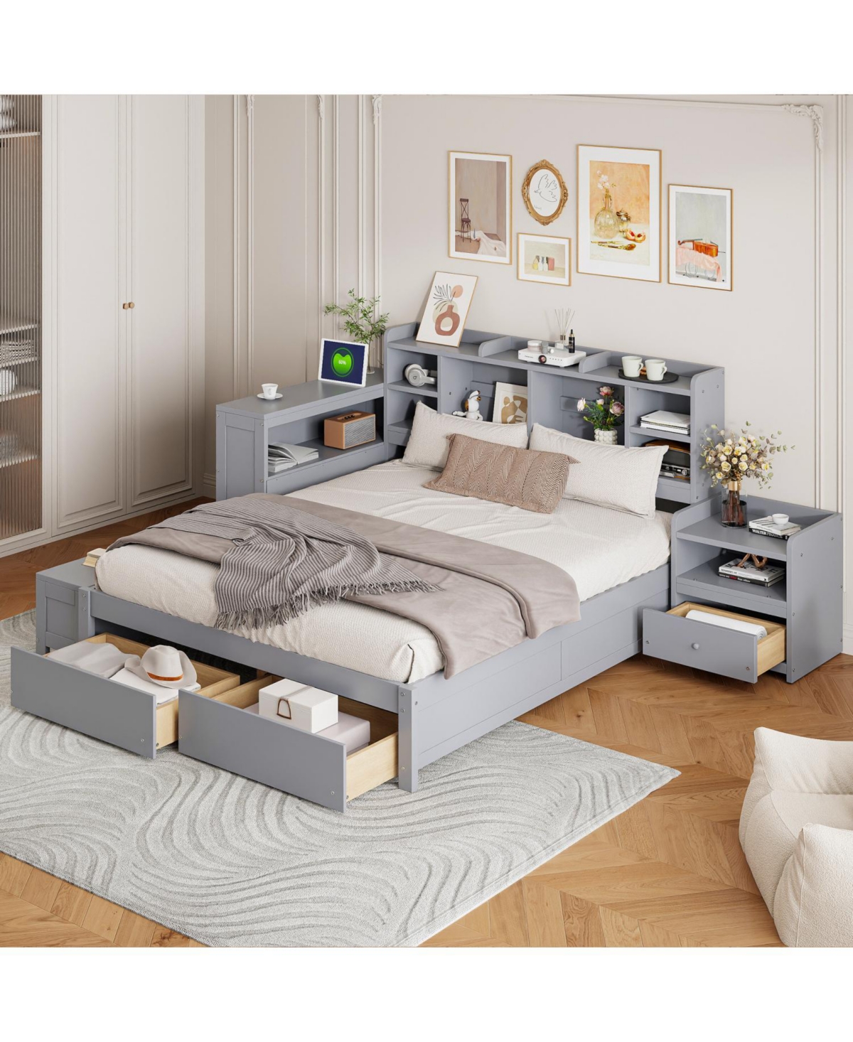 Click here for Streamdale Furniture Full Size Wooden platform bed... prices
