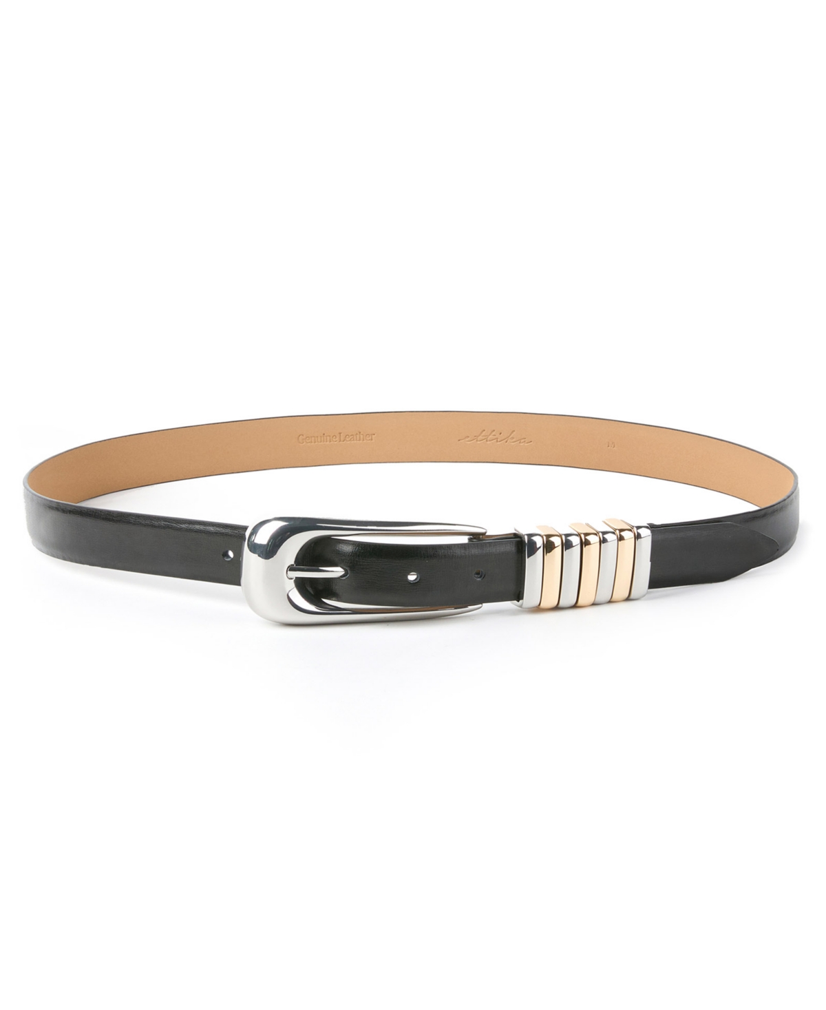 Click here for Ettika Metal Core Oversized Buckle Belt - Black prices