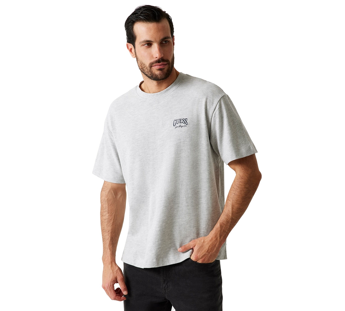 Click here for Guess Mens Sailing Ship Graphic T-Shirt - Stone He... prices