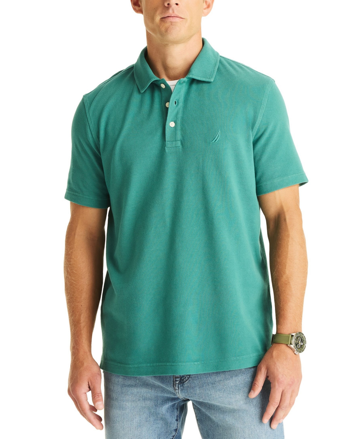 Click here for Nautica Mens Classic-Fit Polo Shirt - Big Sur Gree... prices