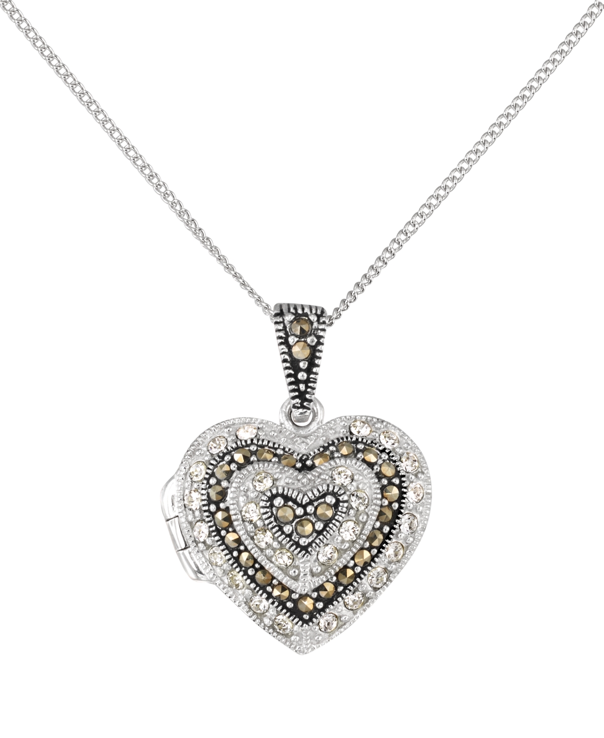 Click here for Macys Marcasite (0.11 ct. t.w.) And Crystal Heart... prices