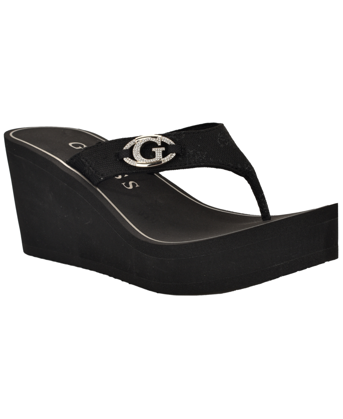 Click here for Guess Womens Shai Embellished Logo Eva High Wedge... prices