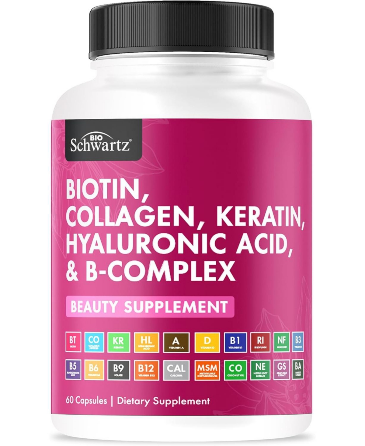 Click here for Bioschwartz Biotin Collagen Keratin  60ct prices