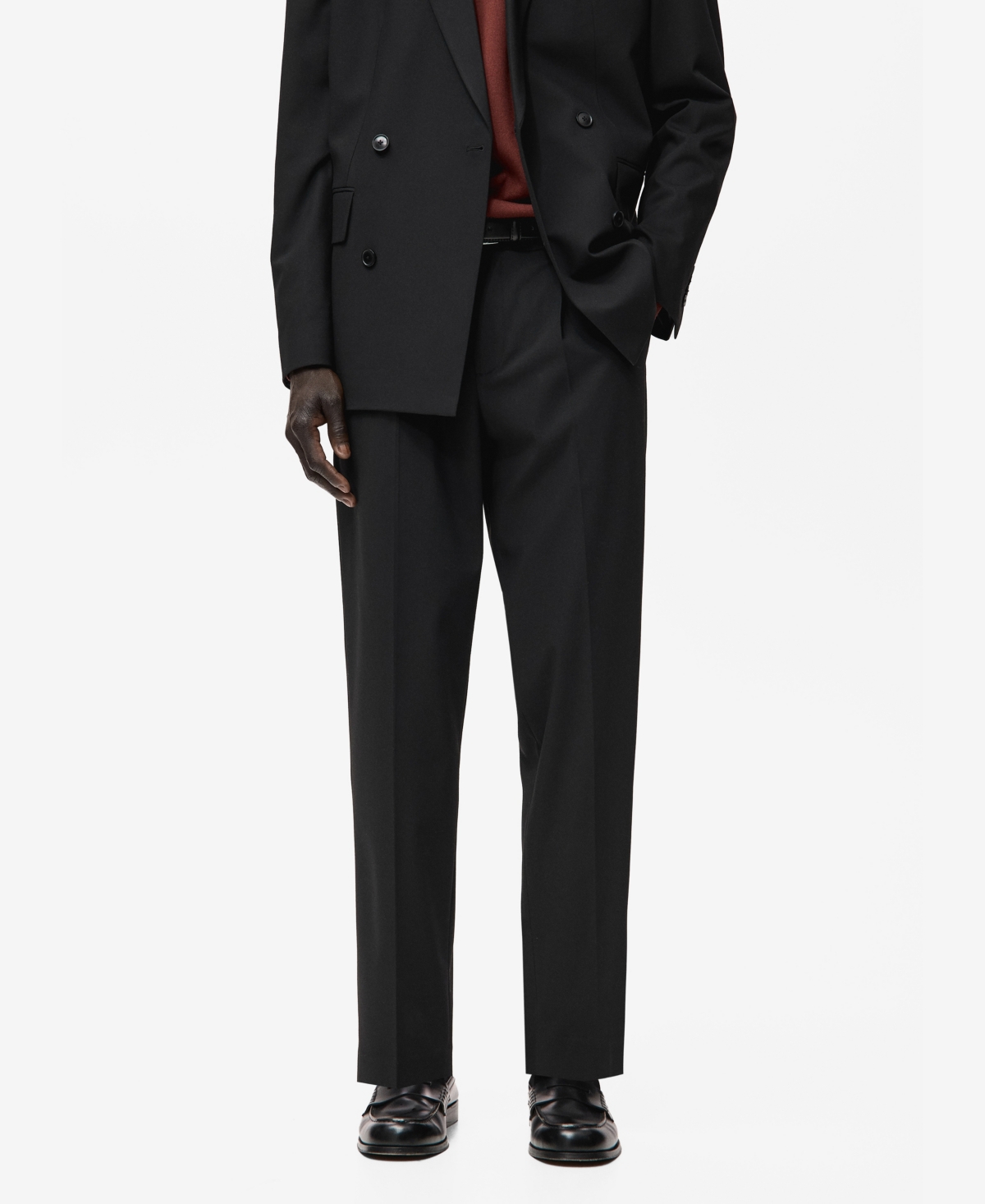 Click here for Mango Mens Boston Regular-Fit Suit Pants - Black prices