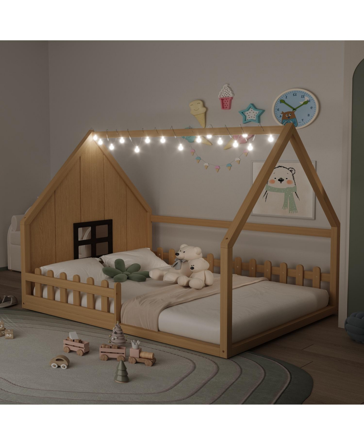 Click here for Streamdale Furniture Full Size Wood House Bed with... prices