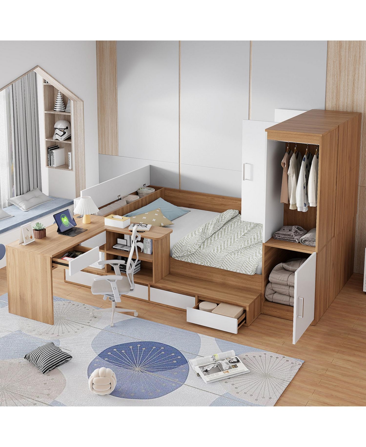 Click here for Streamdale Furniture Full size Wooden Platform Bed... prices