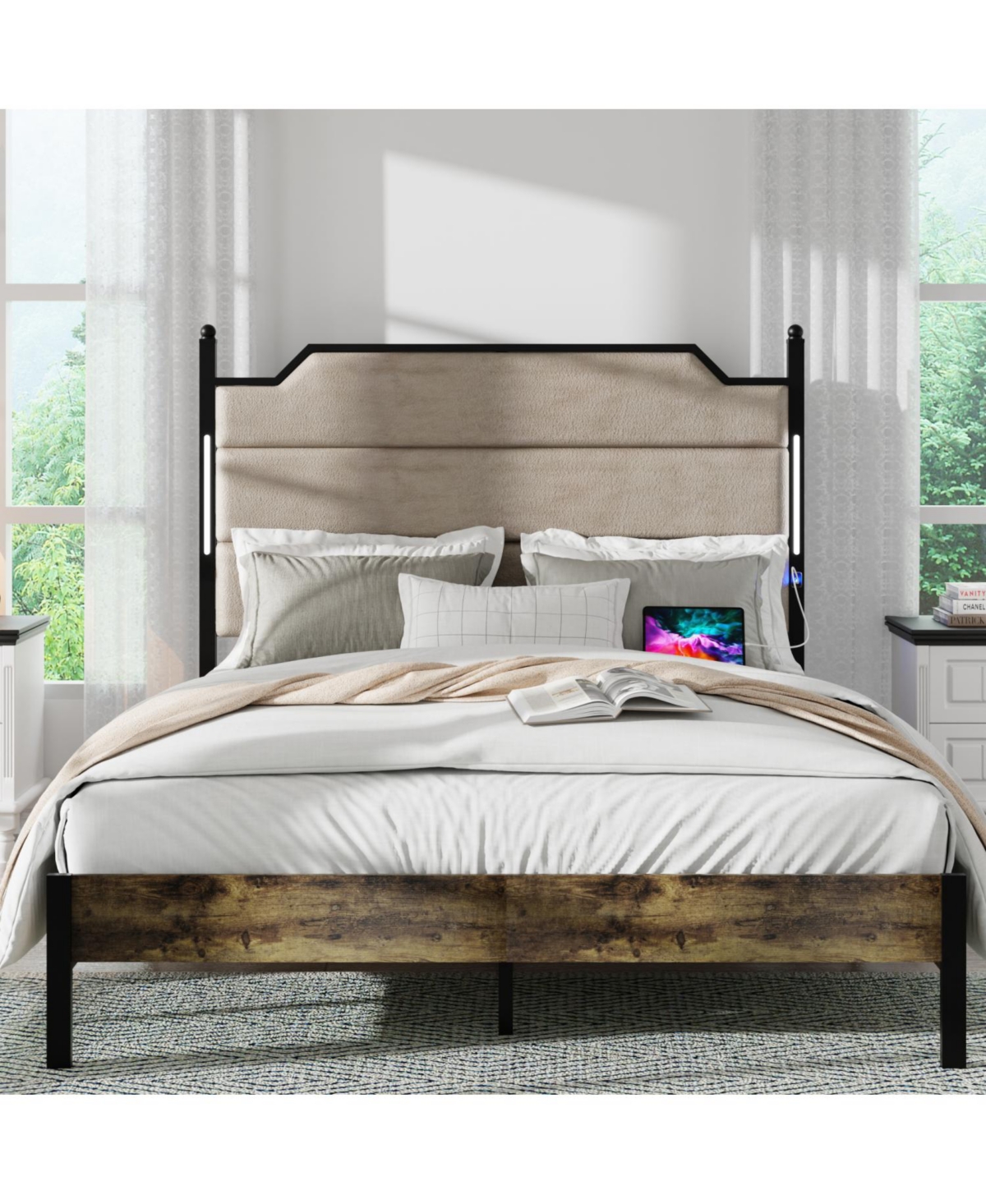 Click here for Streamdale Furniture Queen Bed Frame with Headboar... prices
