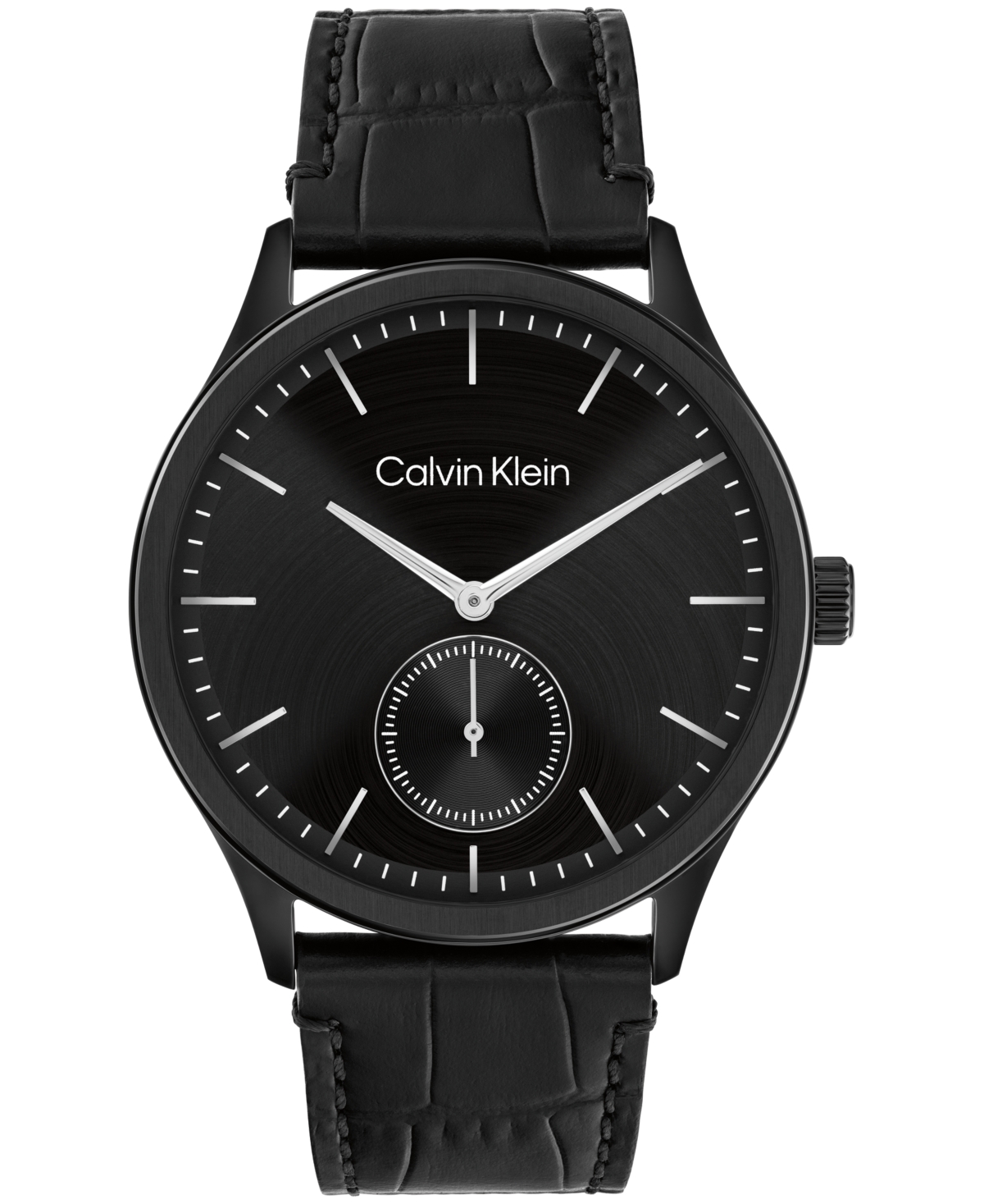 Click here for Calvin Klein Mens Tailored Black Leather Strap Wat... prices