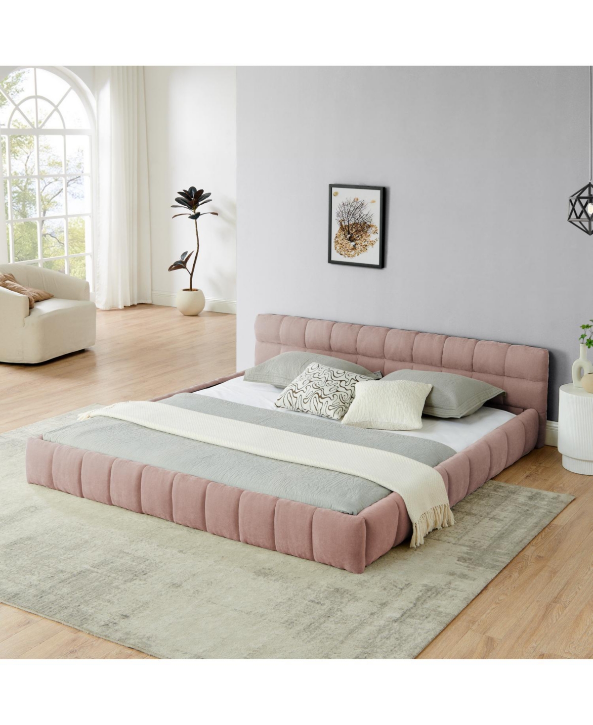 Click here for Streamdale Furniture King Upholstered Platform Bed... prices
