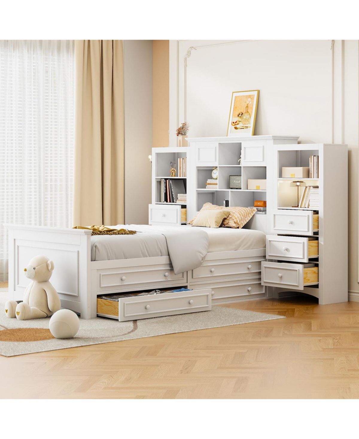 Click here for Streamdale Furniture Twin Wood Platform Bed w/ Cab... prices