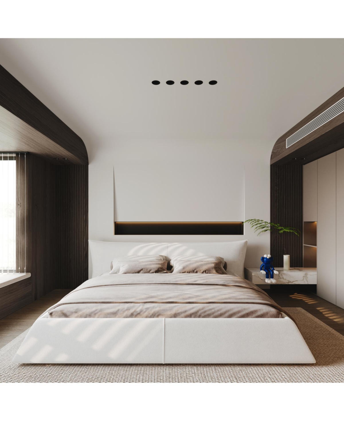 Click here for Streamdale Furniture King Upholstered Platform Bed... prices