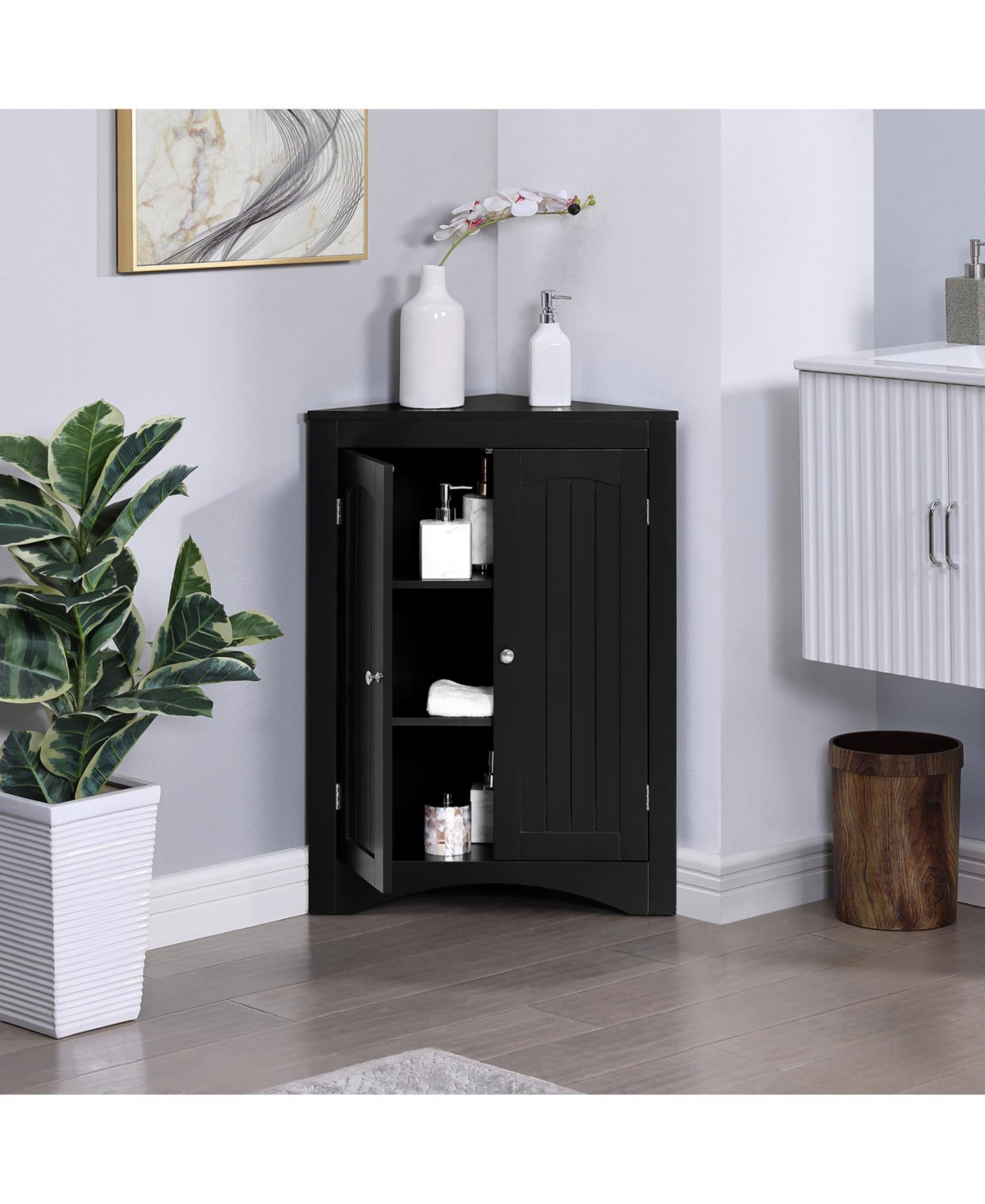Click here for Streamdale Furniture Corner Cabinet with Doors & S... prices