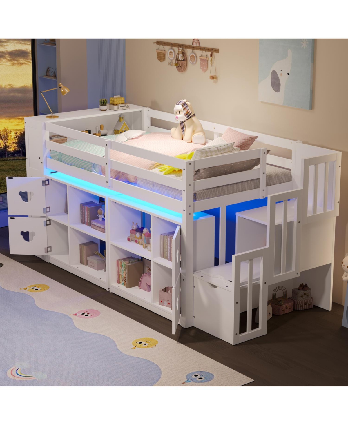 Click here for Streamdale Furniture Kids Pine Loft Bed with Stora... prices