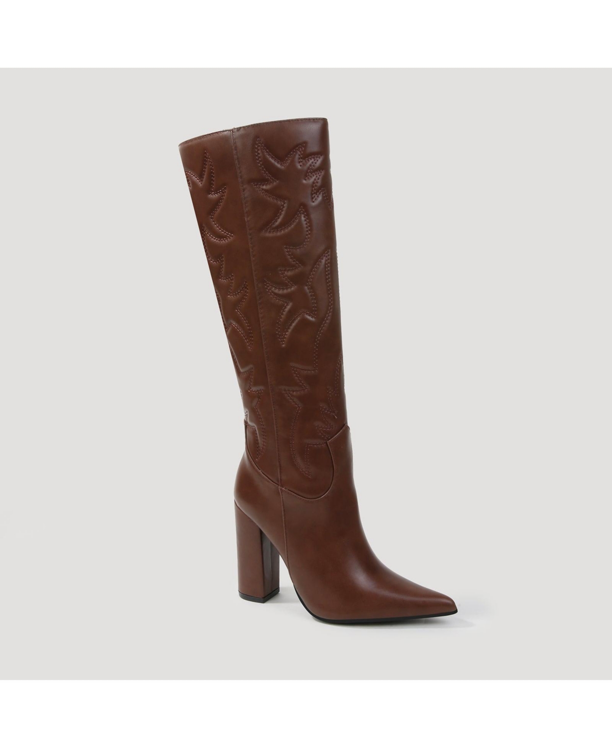 Click here for Berness Antonella Western High-Heeled Boots - Brow... prices