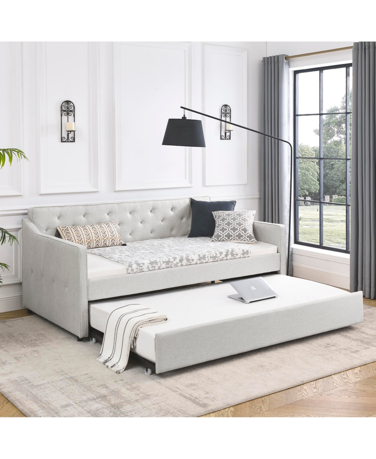 Click here for Lovmor Twin Size Daybed with Twin Size Trundle Uph... prices