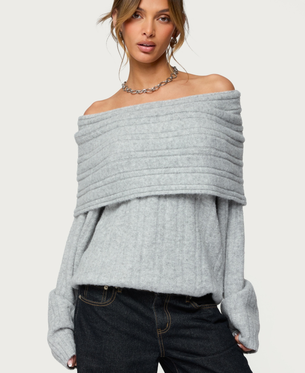 Click here for Edikted Womens Kadenna Oversized Off Shoulder Swea... prices