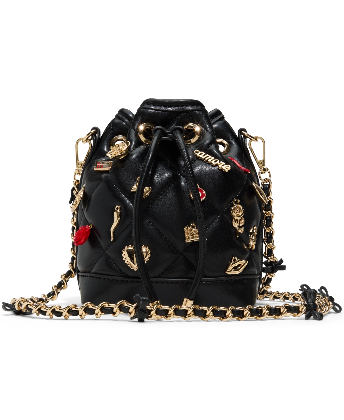 Click here for Aldo Romalovee Mini Bucket Bag - Mix Mat Black prices