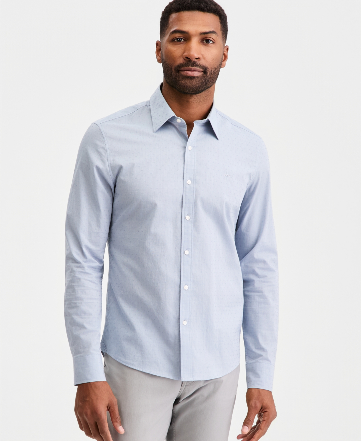 Click here for Michael Kors Mens Slim-Fit Dobby Dot Print Dress S... prices