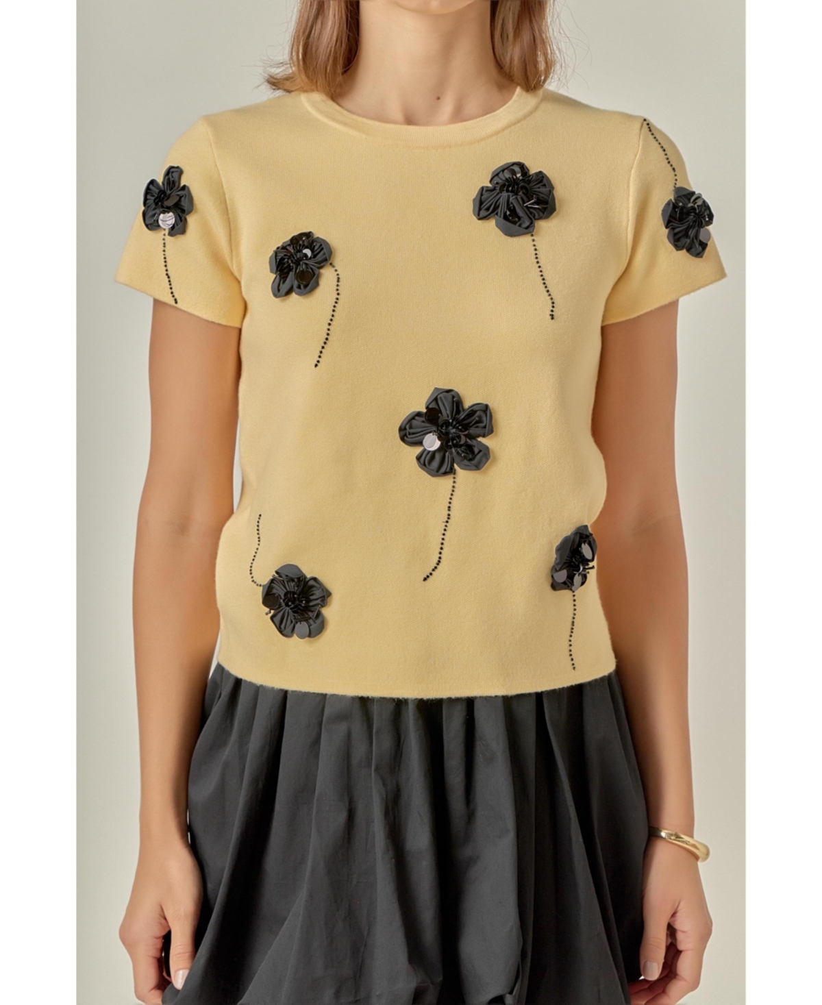 Click here for English Factory Womens 3D Flower Knit Top. - Butte... prices