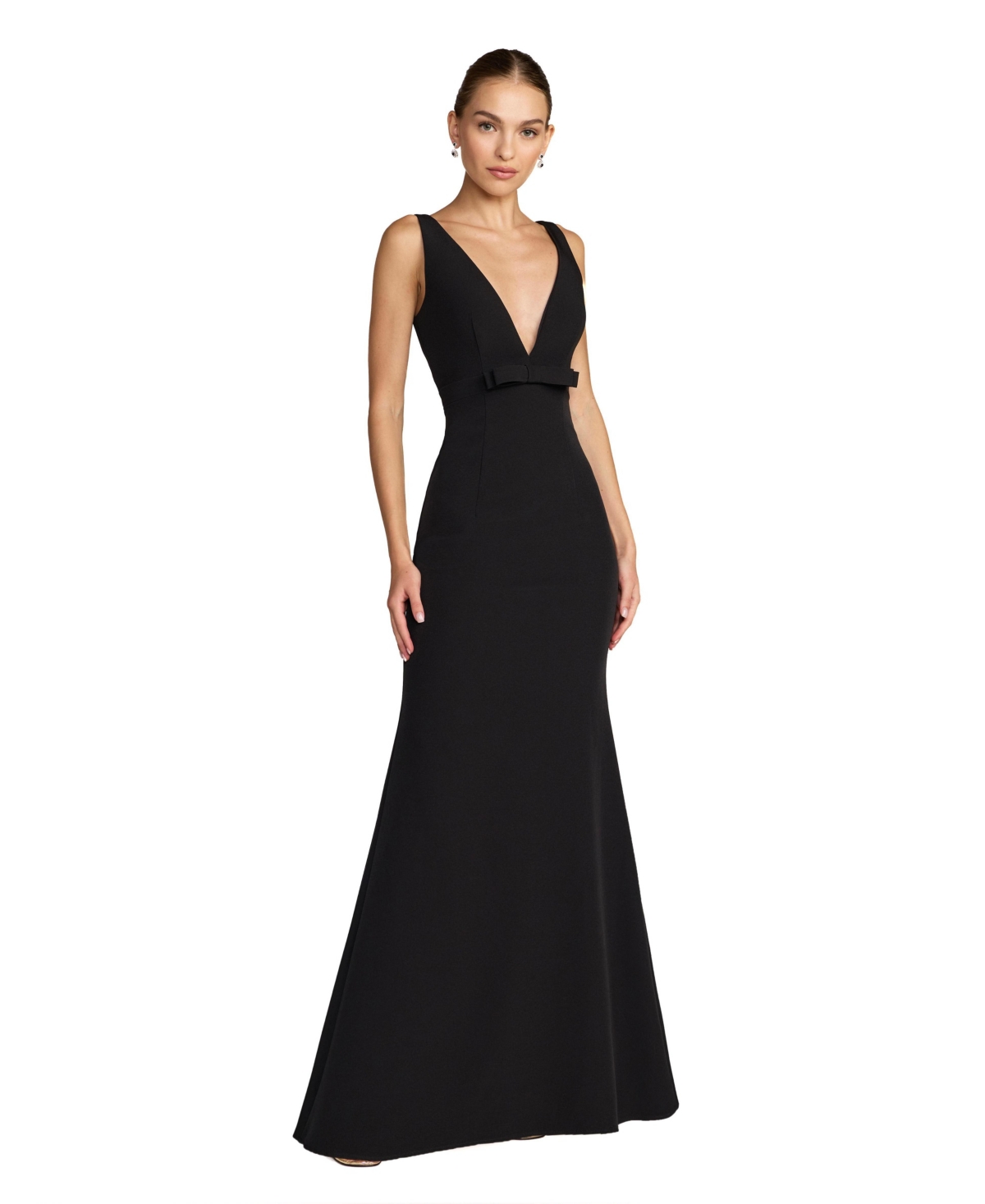 Click here for Mac Duggal Womens Crepe Sleeveless V Neck Sheath G... prices