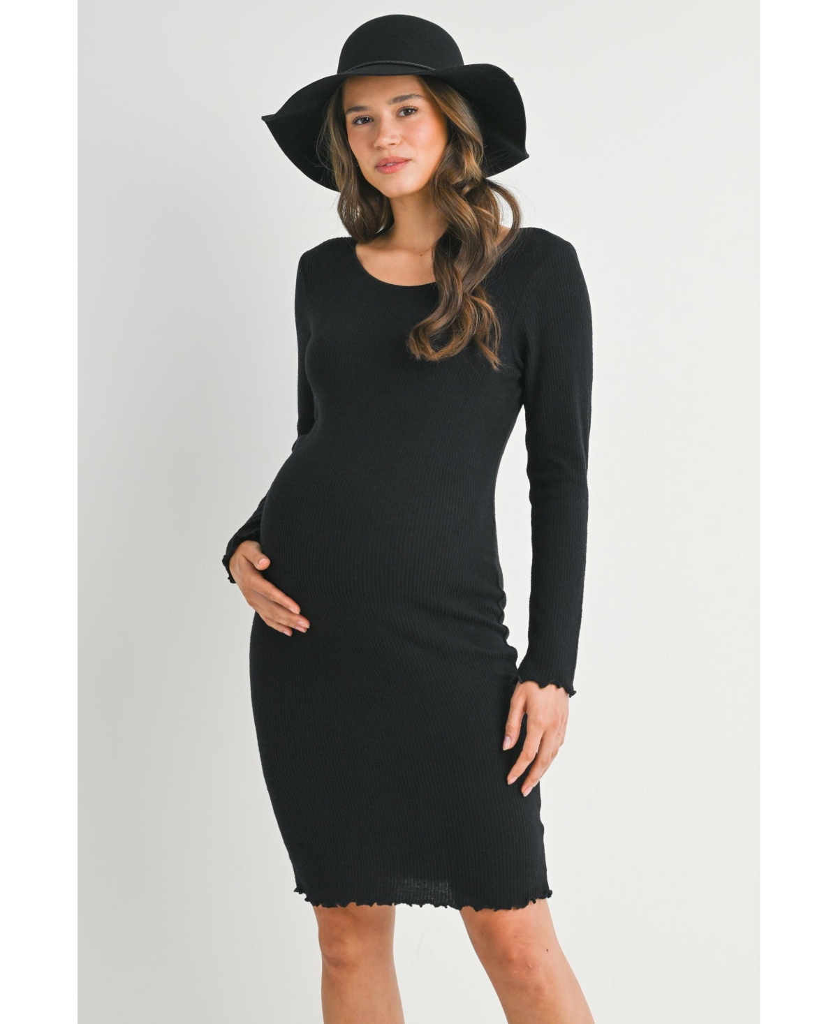 Click here for Hello Miz Maternity Long Sleeve Ribbed Knit Sweate... prices